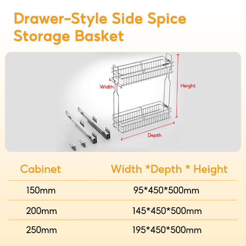 MODOFO 2 Layer Pull Out Dish Rack Condiments Organizers Rack Thickened ...