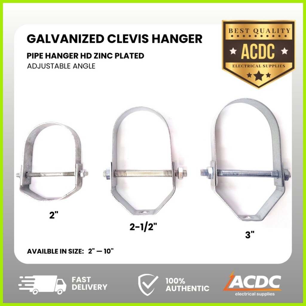 4" Galvanized Clevis Hanger Pipe Hanger Heavy Duty Adjustable Angle ...