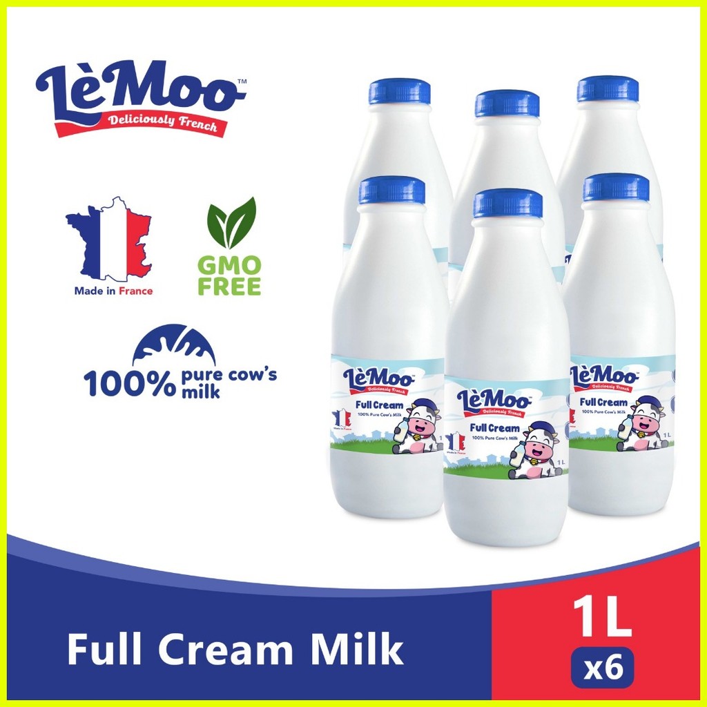 LeMoo Full Cream UHT Milk 6 Liters ( 100% Pure Cow's Milk ) Le Moo , Made in France | Shopee ...