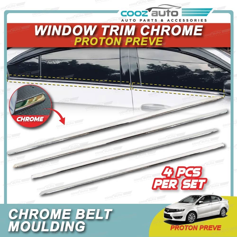 Proton Preve Car Window Trim Chrome Lining / Door Belt Moulding ...