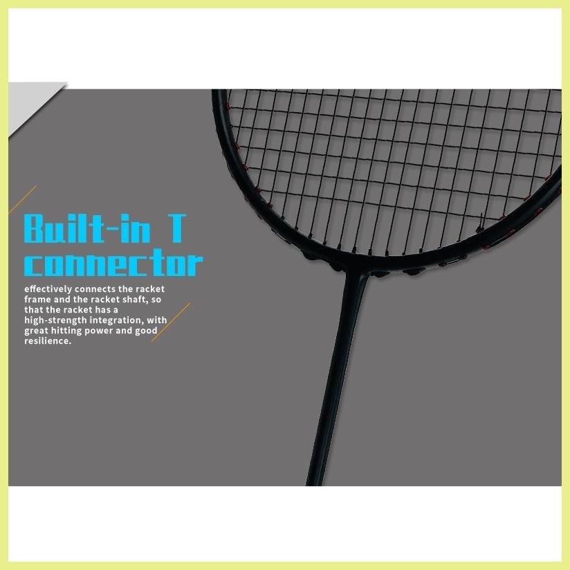 TANLE 52g Ultra Light 10U Max 30lbs Black Badminton Racket 100% Full ...