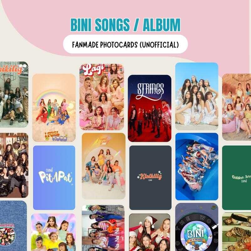 BINI SONGS FANMADE PHOTOCARD SETS - 9 PCS UNOFFICIAL COLLECTION ...