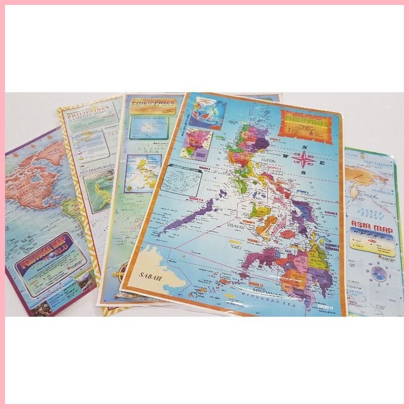 ☪ COD 25pcs Map（small&big )(Philippine map, Asia map and Worldmap ...