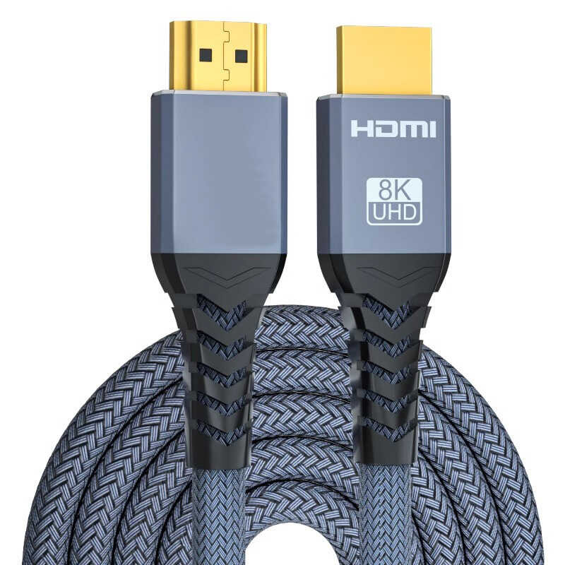 HDMI high-definition 2.1 cable connected to 8k computer, TV monitor ...