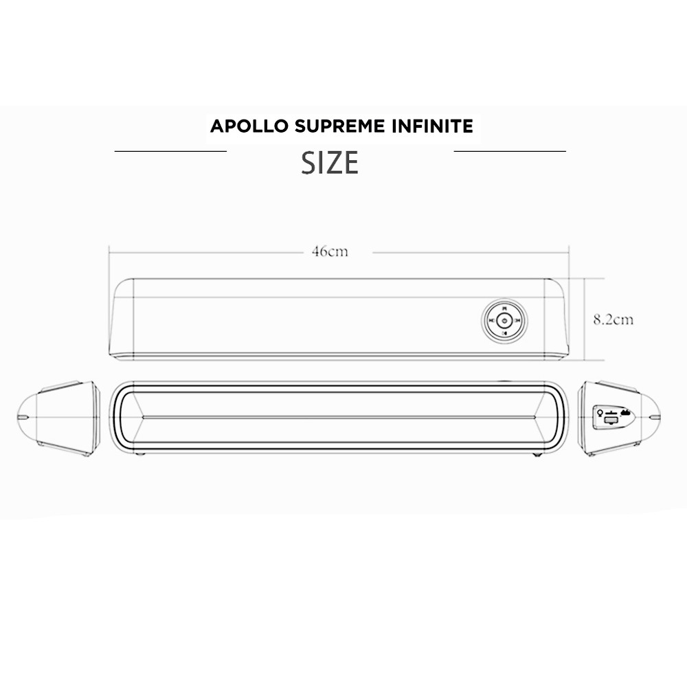 Apollo Supreme INFINITE Wireless Speaker Sound Bar Supports AUX USB ...
