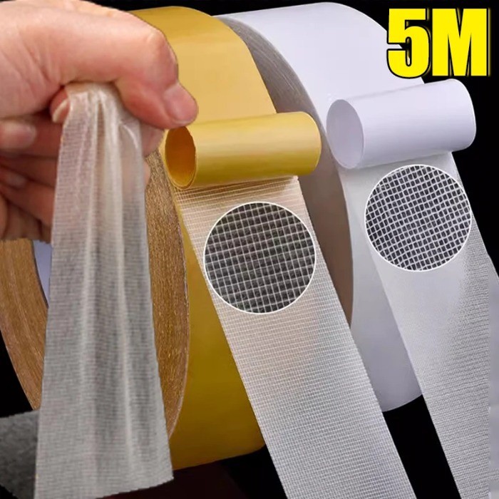 Double Sided Cloth Base Tape -Strong Fixation Mesh Adhesive Grid Fiber ...