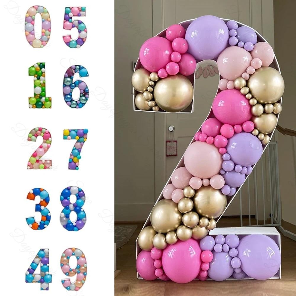Large Number Balloon Frame 0 1 2 3 4 5 6 7 8 9 Number Digit Balloons ...