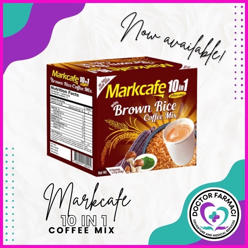 MARKCAFE 10 IN 1 PLUS ONE WITH BROWN RICE COFFEE MIX 1 BOX (12 SACHET ...
