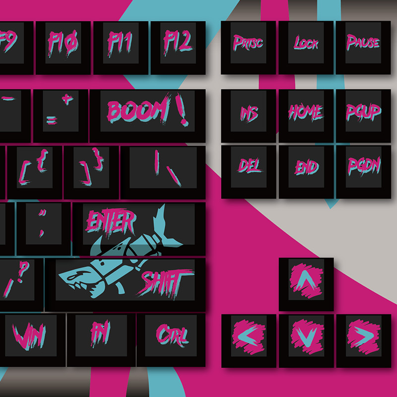 League of Legends Jinx Keycap Cherry Profile PBT Five-sided Dye ...