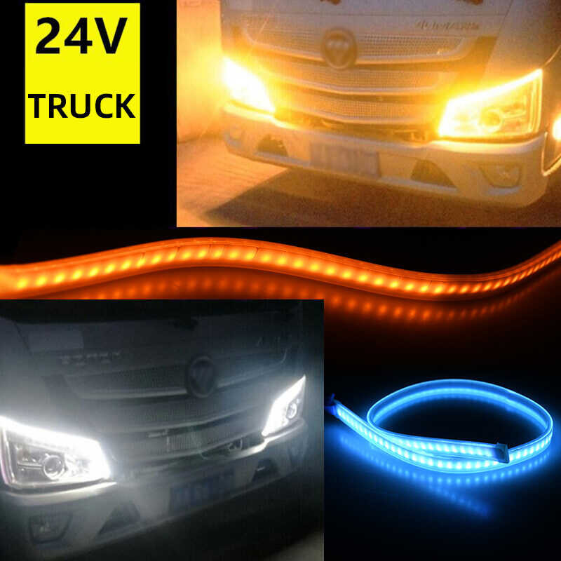 DRL Car 24V DRL Daytime Running Light Waterproof Flexible Turn Signal ...