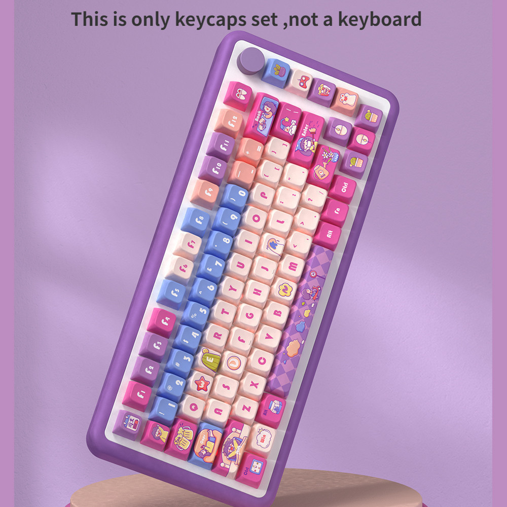 PBT Weekend Time Colorful Cute Graffiti Theme Keycaps MDA Highly ...