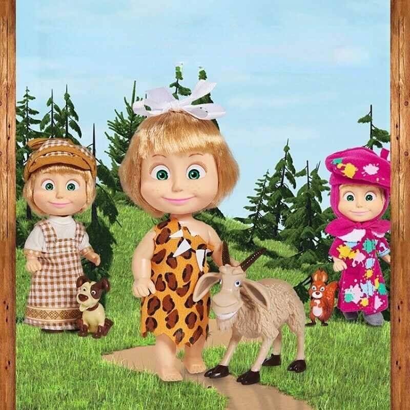 Anime N Cartoon Masha At The Bear Action Figures Plush Mini Hut Play ...