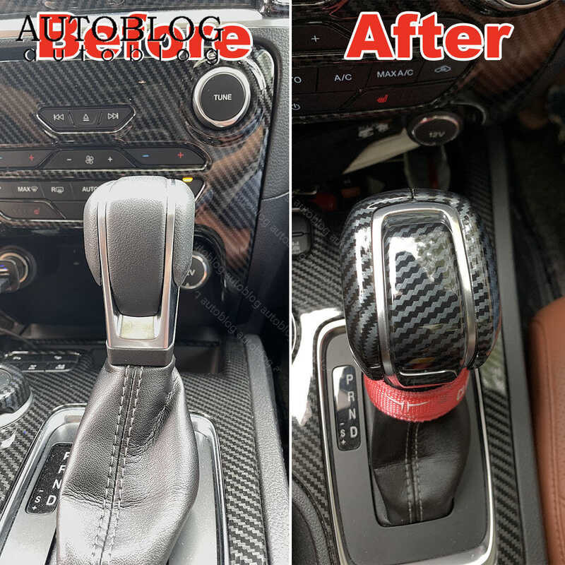 3Pc Carbon Fiber Color Gear Shift Knob Decorator Cover Fit For Ford ...