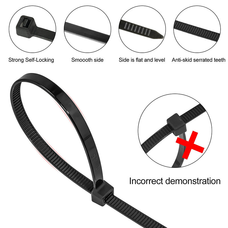 Detachable Self-locking Cord Ties/Reusable Nylon Cable Tie/Adjustable ...