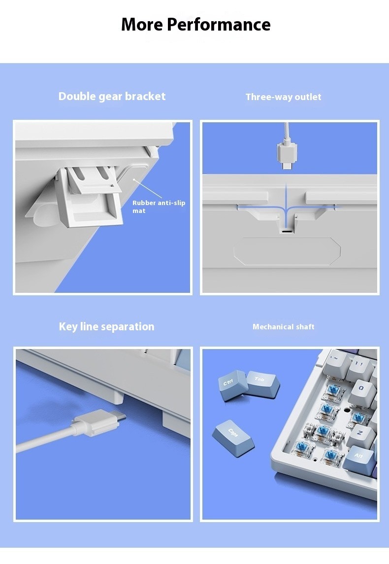 NJ80 Real Mechanical Keyboard Black Tea Axis 98 Key Layout Wired ...