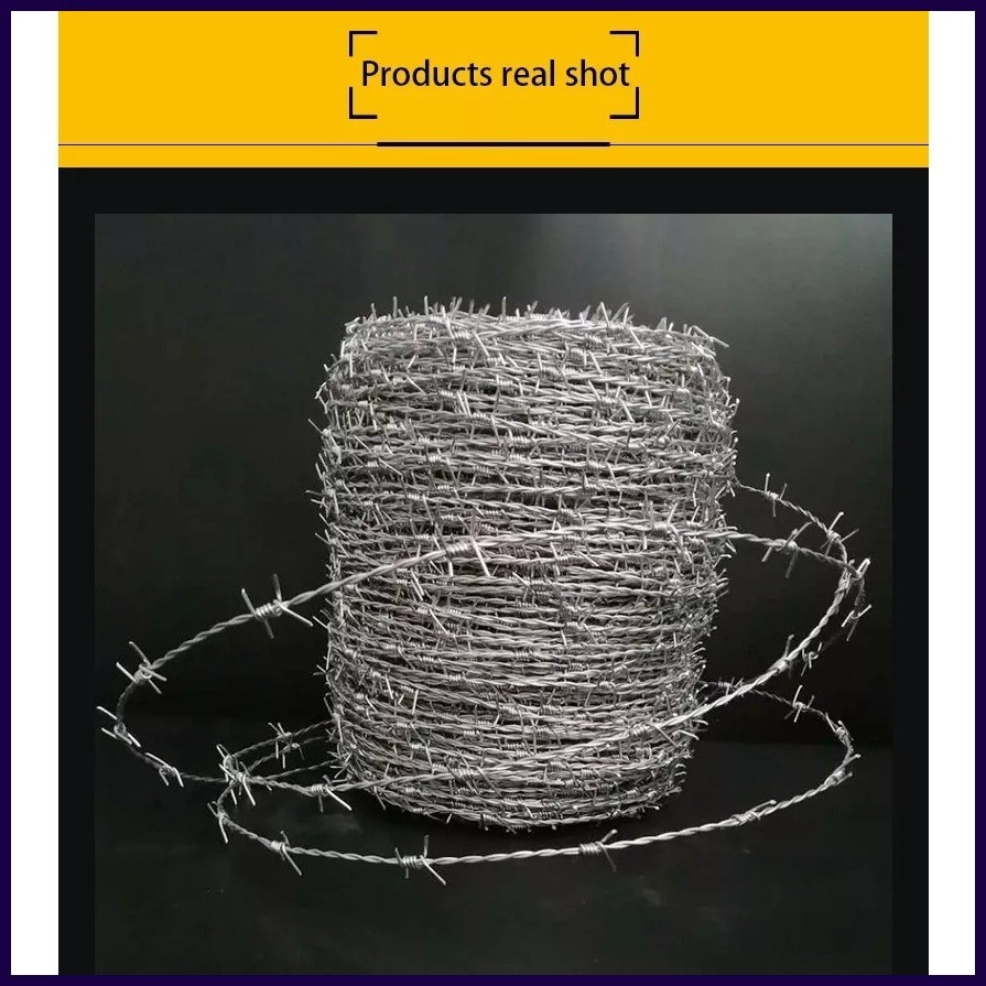 ∈ § Barb Wire 1Roll Anti-Climb Steel Fencing Wire 50/80/100/120M ...