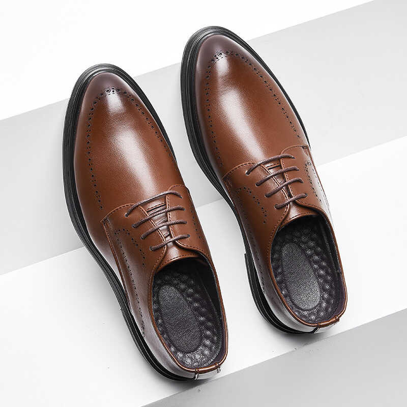 shoes, British Block pointed leather shoes, men's business formal wear ...