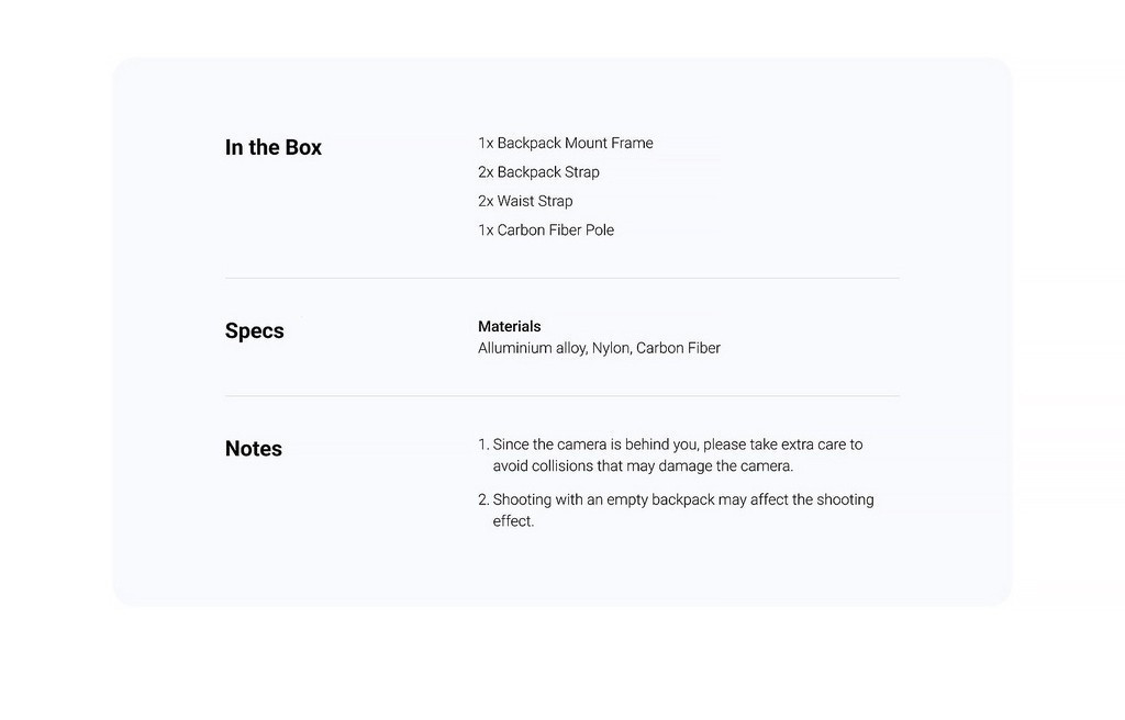 Insta360 Third-Person Backpack Mount for Insta360 X5/X4, Ace Pro 2, Ace ...