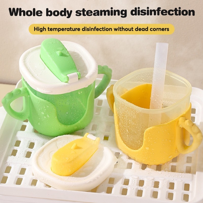 Baby Straw Cup With Handle Scale Learning Drinking Cup Anti-Fall Anti ...
