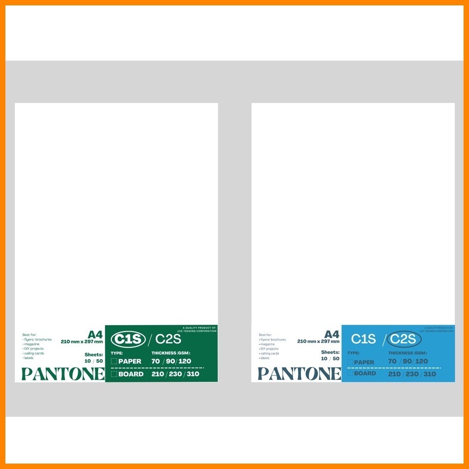 ⇧ ∮ [ PER PACK ] Pantone Coated Paper C1S / C2S Paper / Board A4 Size ...
