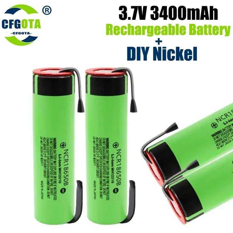 100% 2 New 70 Original 18650 Battery Ncr18650b 3.7V 3400Mah Lithium Rechargeable Welding 100% ...