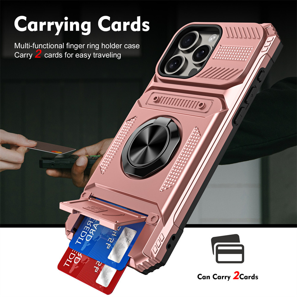 Lenuo Hidden Card Slot Phone Case with Magnetic Stand For Apple iPhone ...