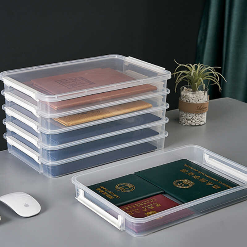 A4 Plastic Transparent Paper Storage File Certificate Mask Dustproof ...