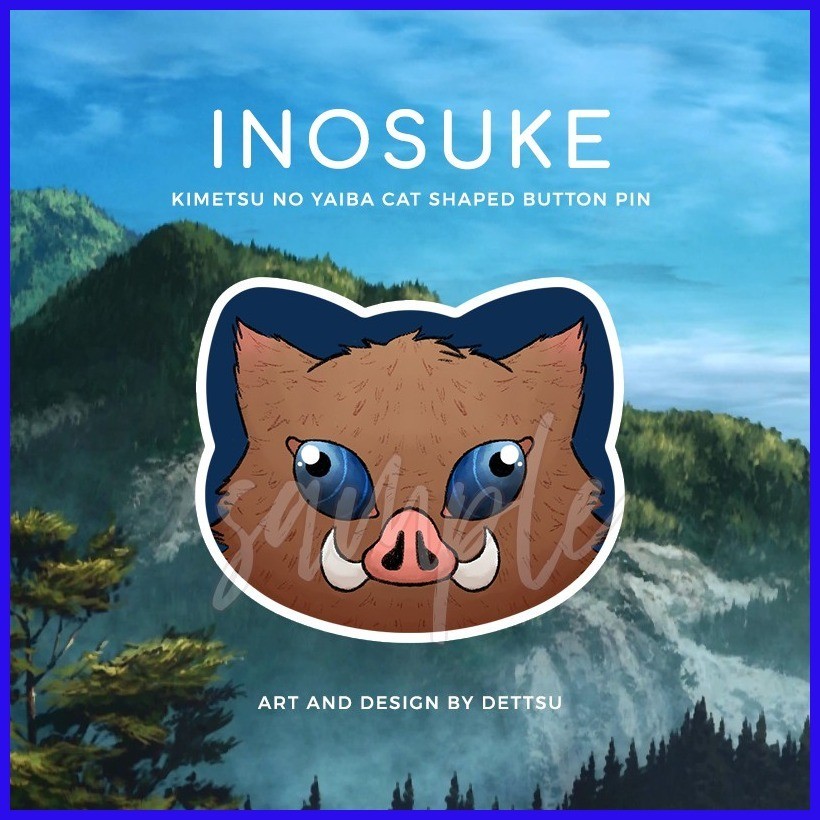 Kimetsu no Yaiba Demon Slayer Inosuke Boar Button Pins | Shopee Philippines