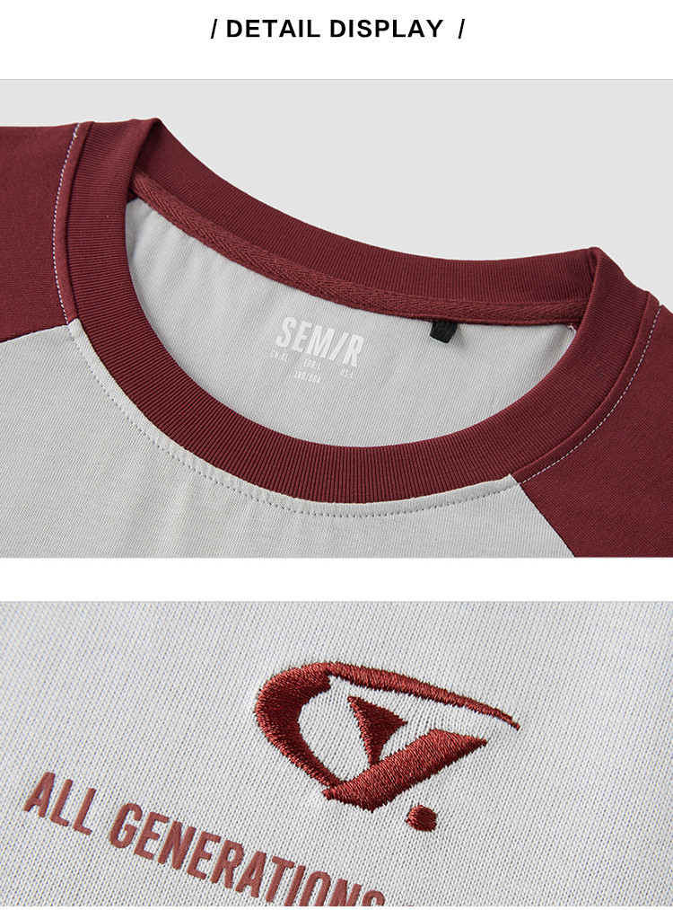 Senma Short-Sleeved T-Shirt Men 2024 Summer New Style Contrast Color ...