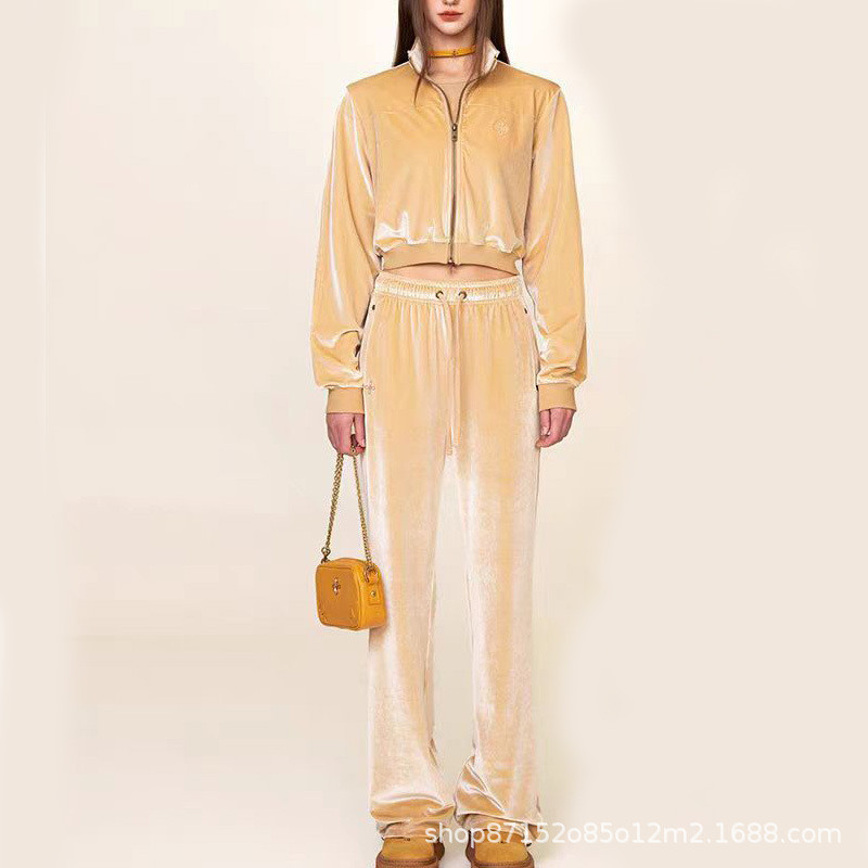 SMFK Wandering Velvet Training Jacket/Trousers Cruciate Flower Soft ...