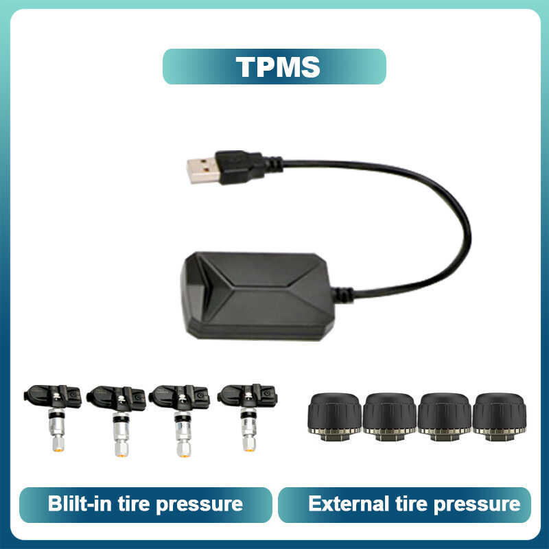 Android TPMS USB Tire Pressure Monitoring Wireless Transmission 8 Bar 116 Psi Alarm System 5V ...