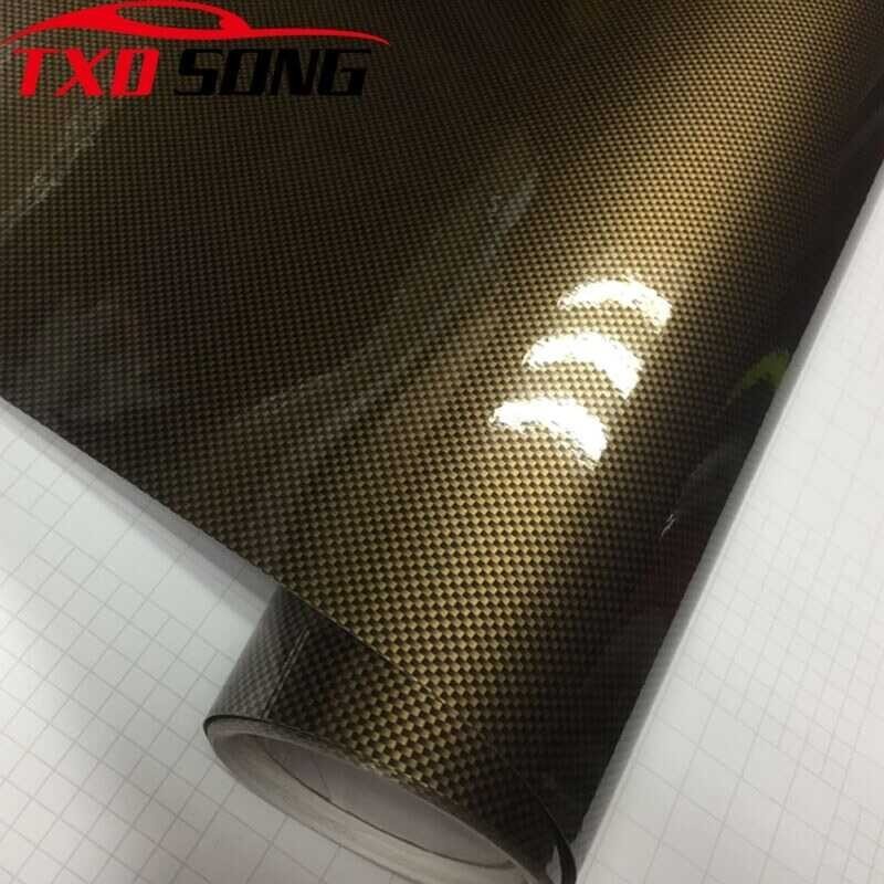 Film Pasting}10/20/30/40/50/60X152cm {Uu Gold Square 2D Car Sticker ...