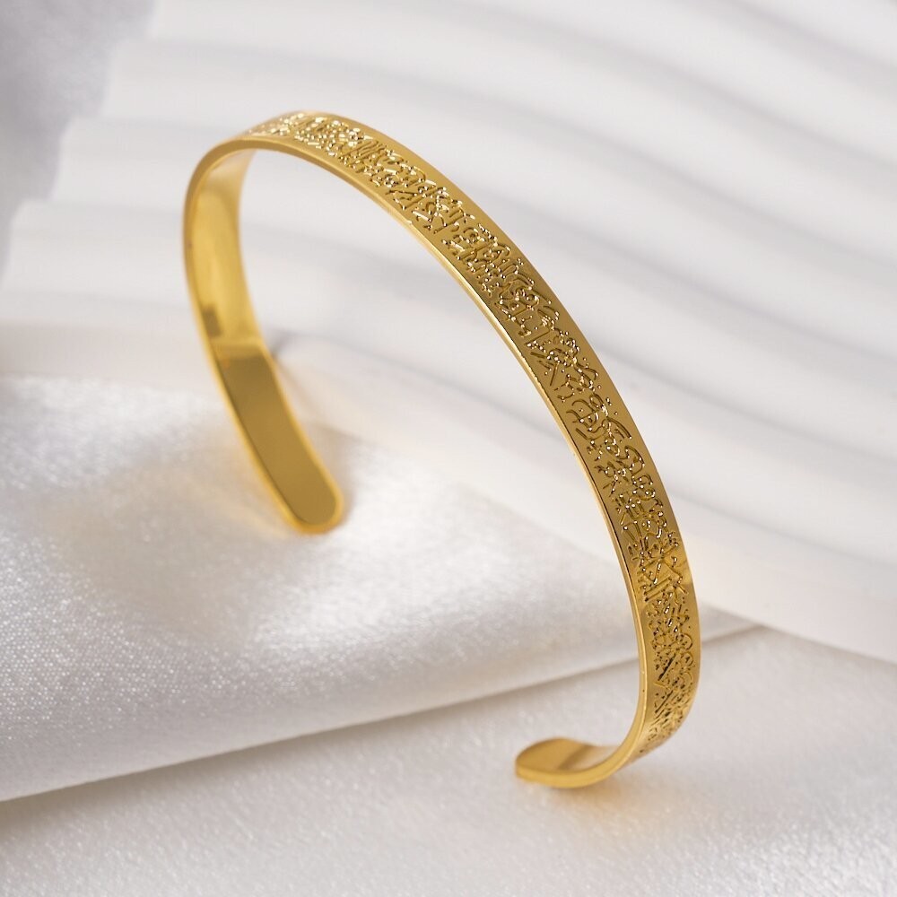 Embossed open stainless steel bracelet men's and women's personality ...