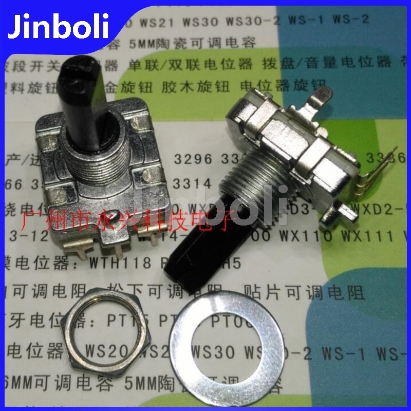 3PCS 24 Position 360 Degree Rotary Encoder EC16 3 Pin Half Shaft Length ...