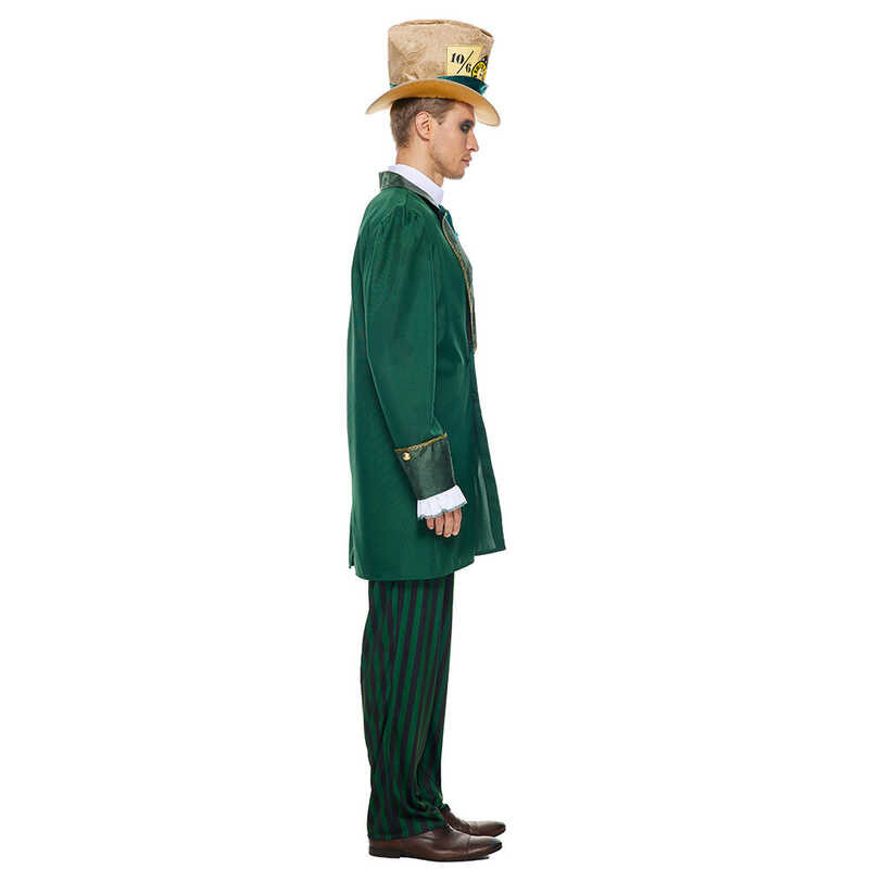In Men Alice Wonderland Mad Hatter Halloween Costume Deluxe Gentmen ...