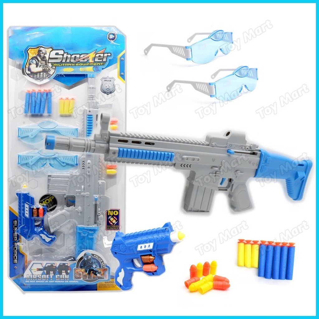 2 in 1 Soft Bullet AK Blaster Toy Gun + Pistol Mini Blaster Soft Darts ...