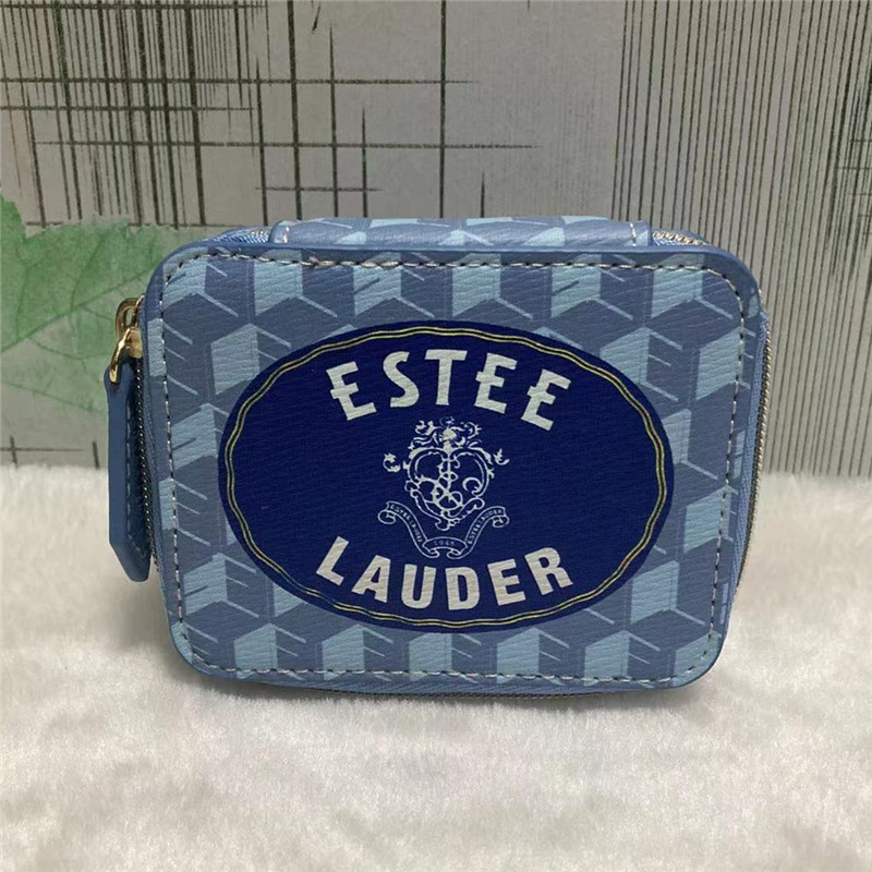 Estee Lauder Blue Printed Coin Purse Small Mini Cosmetic Bag Portable ...