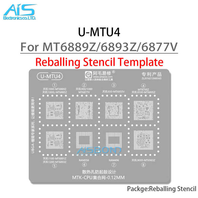 RAM CPU BGA Stencil Reballing Para sa MT6889Z MT6885Z MT6877Z MT6855V MT8795Z MT6895Z MT6891Z 8 ...