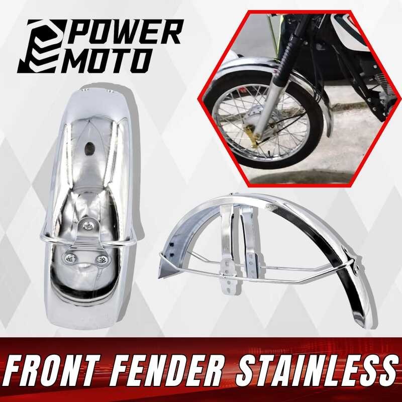 POWER MOTO FRONT FENDER STAINLESS STEEL Para Sa Tmx125/Cg125 Rs100 ...