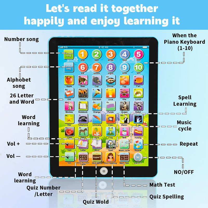 Kids Early Learn Tablet IPAD Educational Computer Toys Language Study ...