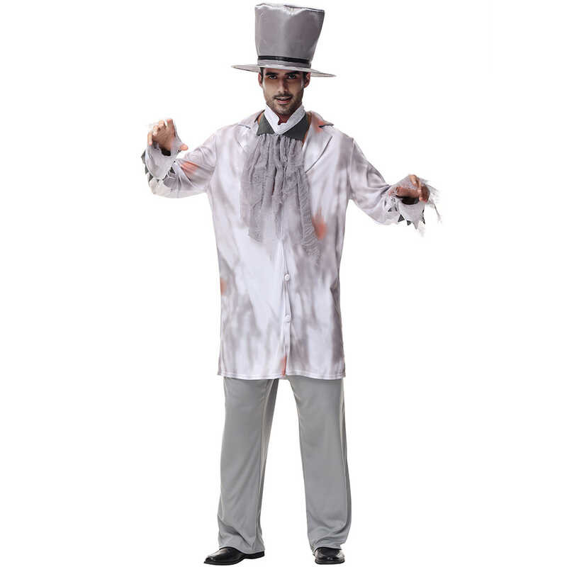 Halloween costume for male top hat zombie cosplay groom zombie carnival ...