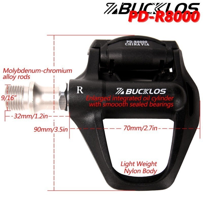 BUCKLOS Cleats Pedal For SHIMANO PD-R8000 SPD-SL Road Bike Cleat Pedals ...