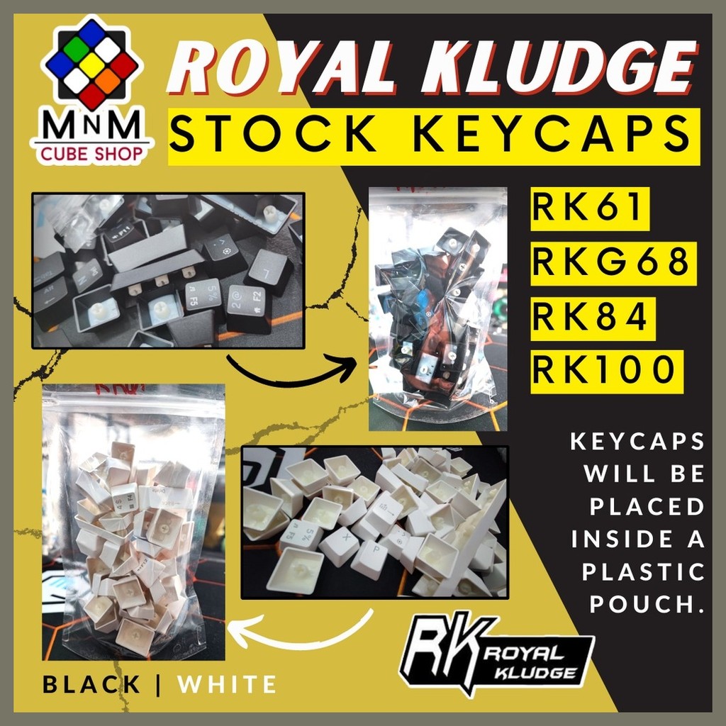 RK Stock Keycaps Royal Kludge rk68+ RK98 RK61 RKG68 RK84 RK100 Black ...