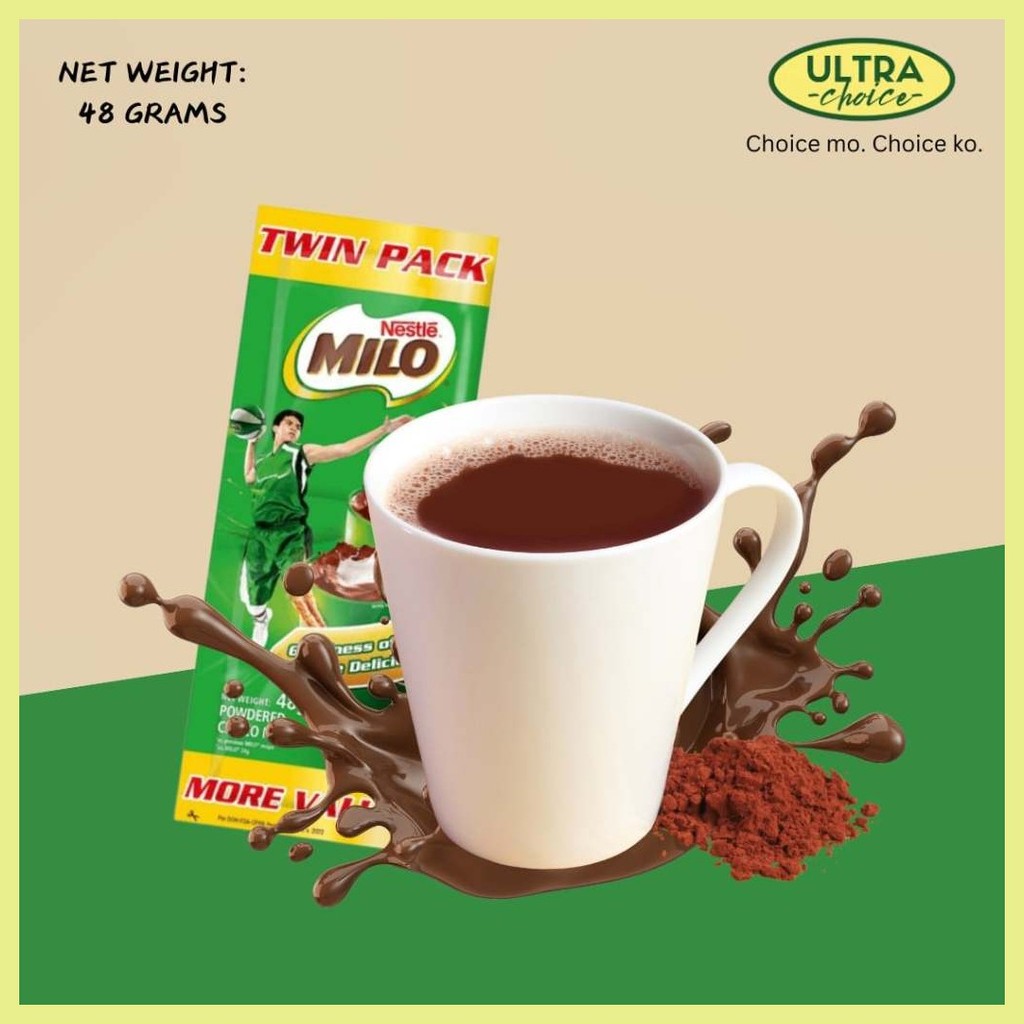 NESTLE MILO POWDERED CHOCO MALT MILK DRINK - TWIN PACK SACHET (24G x 2 ...