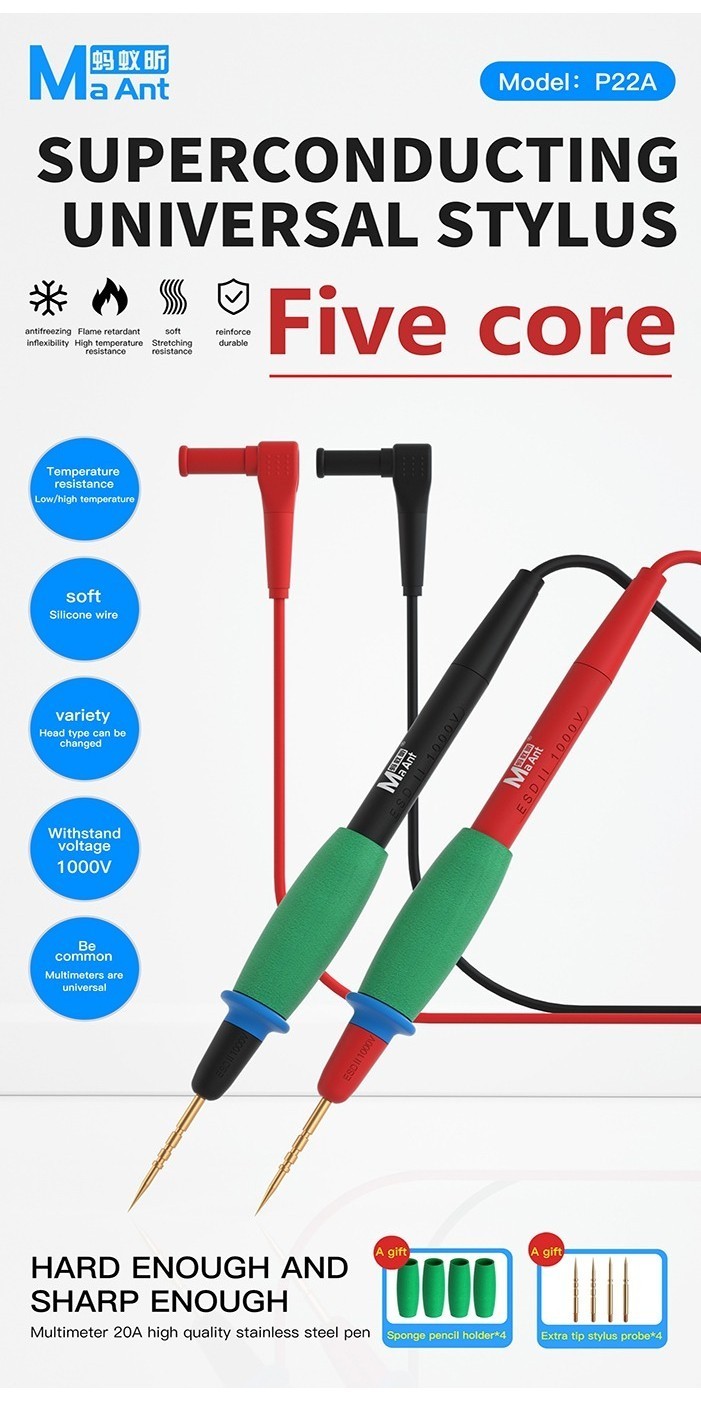 MaAnt P22A 1000V 20A Superconducting Universal Stylus Multimeter Probes ...