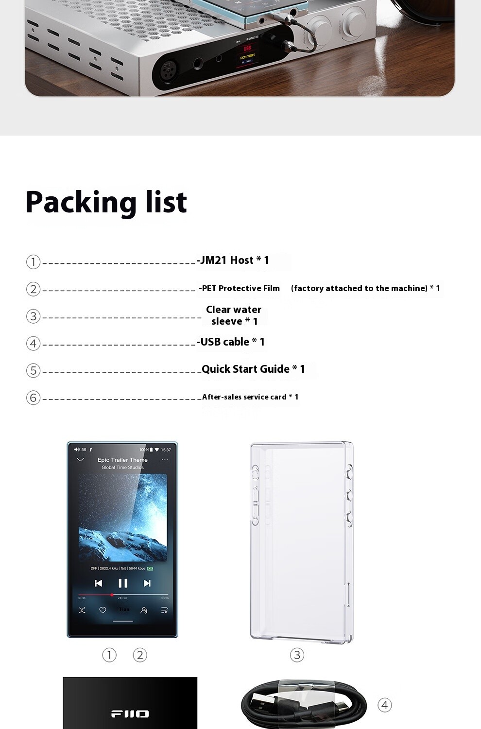 Fiio JM21 Portable HD Lossless Music Player 8-Core 6nm Snapdragon680 ...