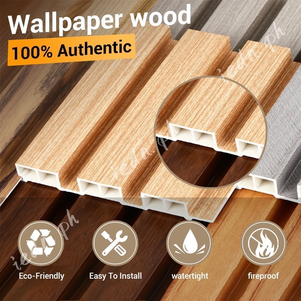 Wallpaper adhesive Board PVC Wood Wall Panel Background Grille Design ...
