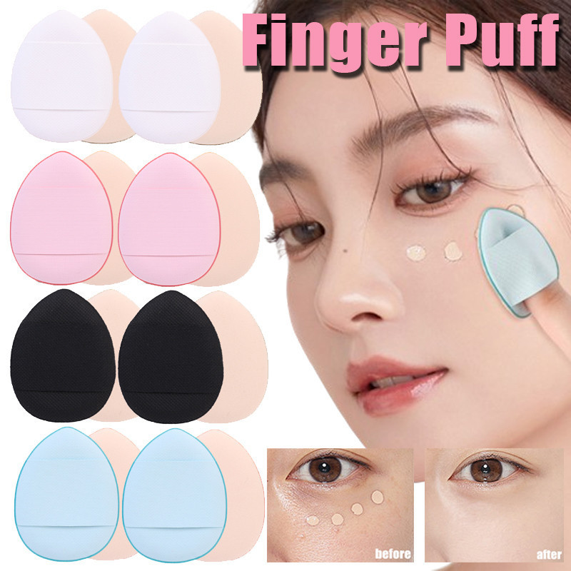 Mini Finger Foundation Puff - Wet and Dry Detail Makeup Sponge - for ...