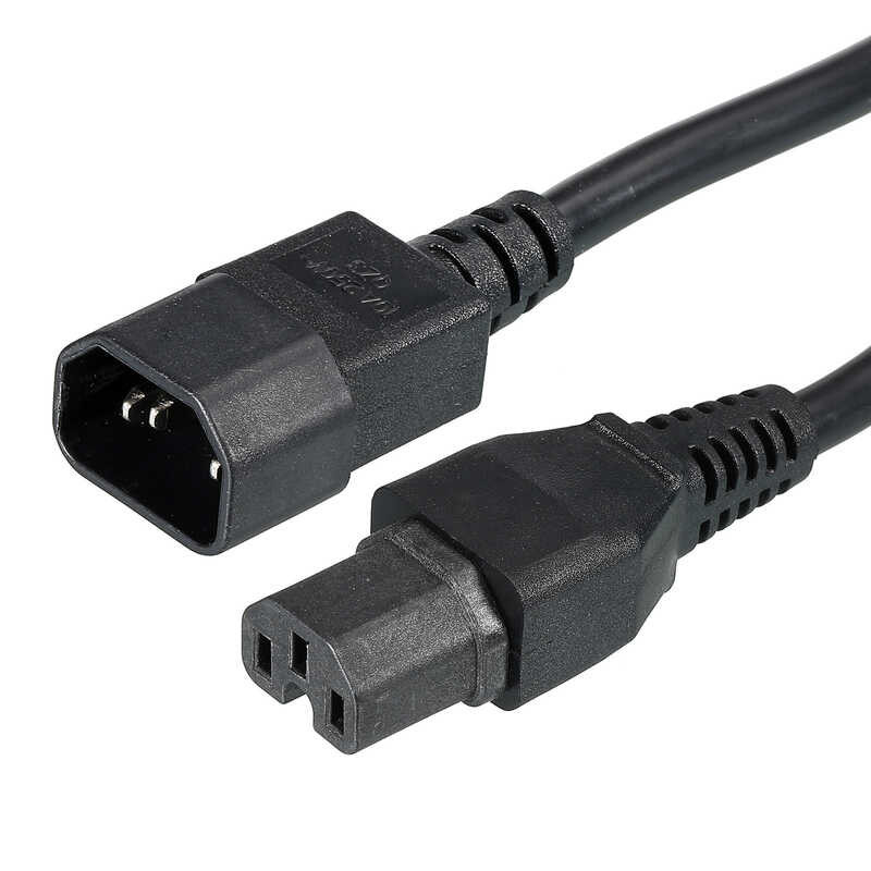 Power Cord AC 3Prong C14 Lalaki Hanggang C15 Kababaihan 1.5M 250V 10A ...