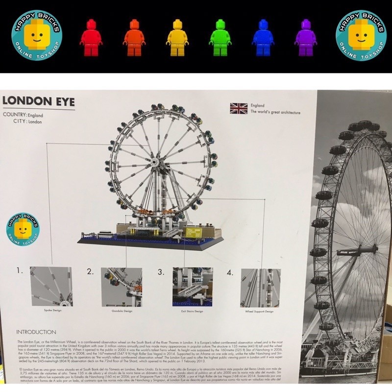 ☢ 1,528pcs LONDON EYE FERRIS WHEEL Architecture Building Blocks Toy ...